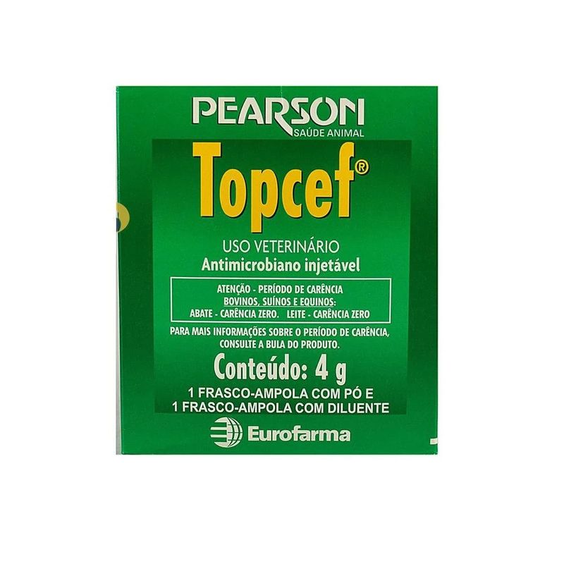 Topcef - Antimicrobiano Injetável - Eurofarma - 4g | Alvorada
